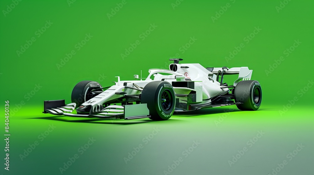Formula one car with white livery, side angle,phto realistic, 8k, hyper ...