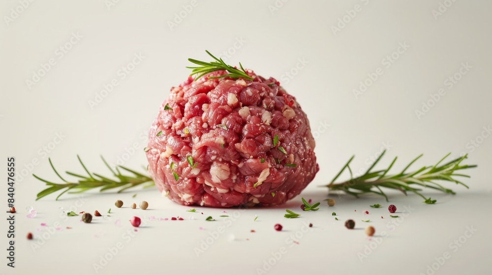 Realistic ground beef mockup on white background, minimalist design for ...