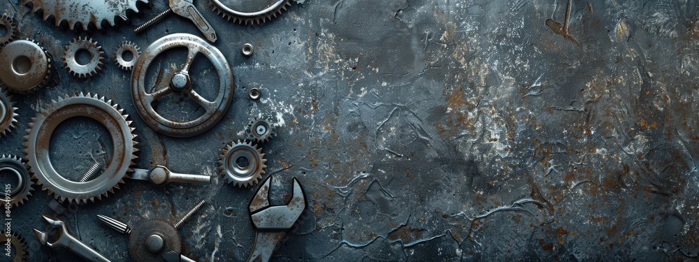 engineering plumbing fixing and repair services banner. metal ...