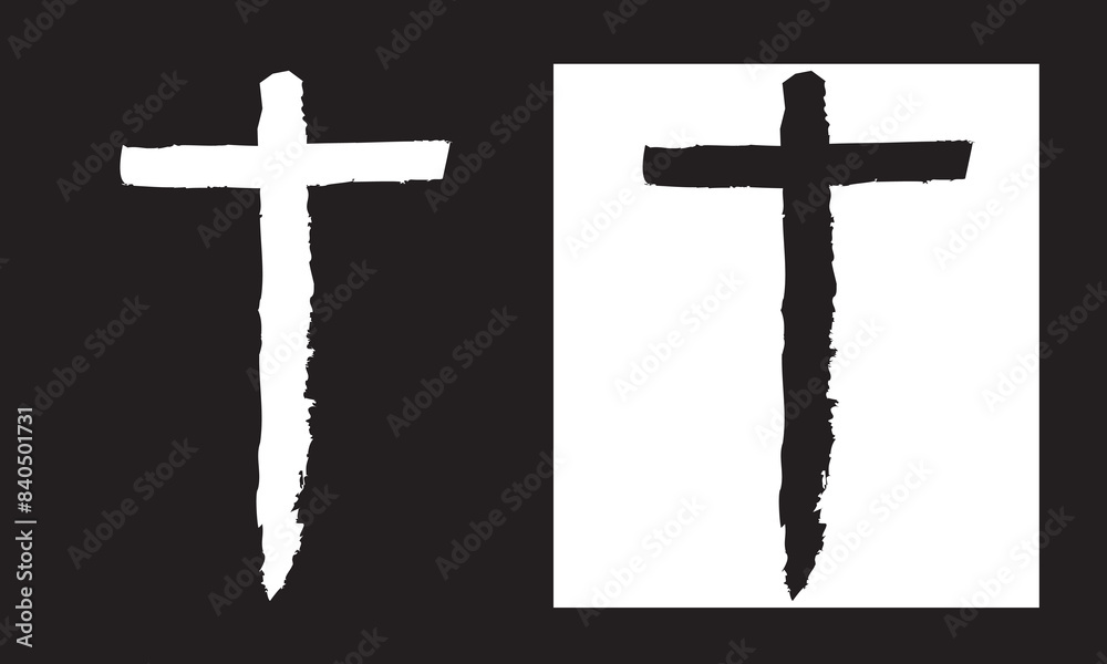 Cross clipart black and white, ash cross, grunge christian cross for ...
