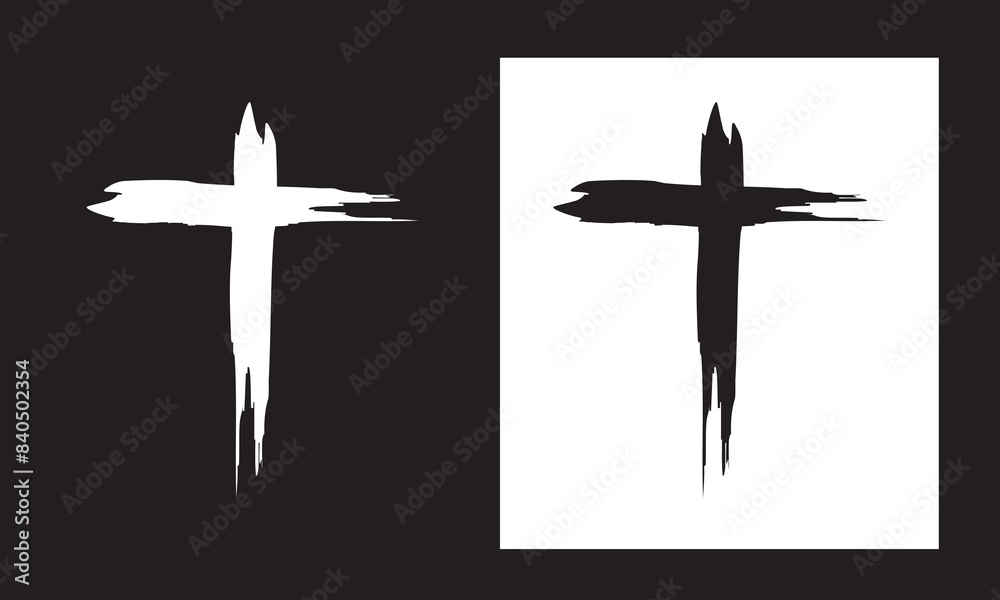 Cross clipart black and white, ash cross, grunge christian cross for ...
