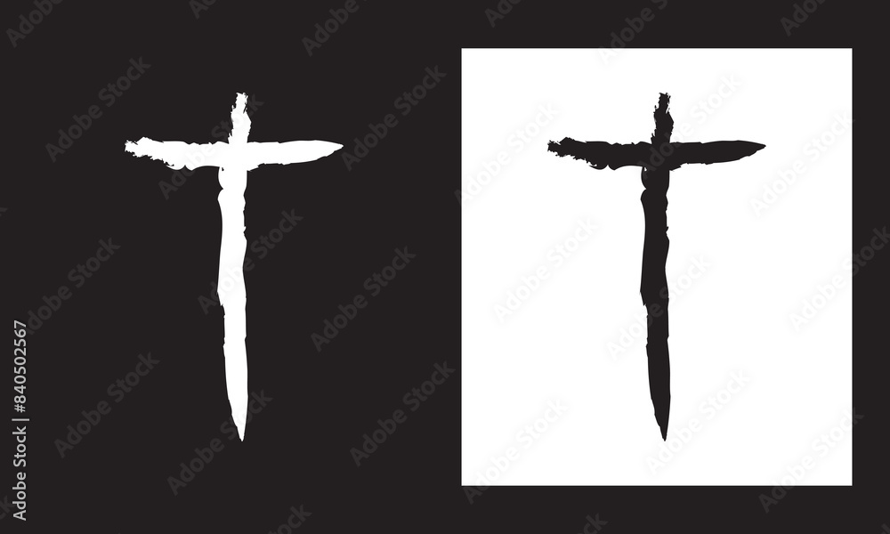 Cross clipart black and white, ash cross, grunge christian cross for ...