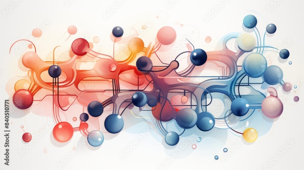 Chitin molecular structure flat design, top view, biochemistry theme ...