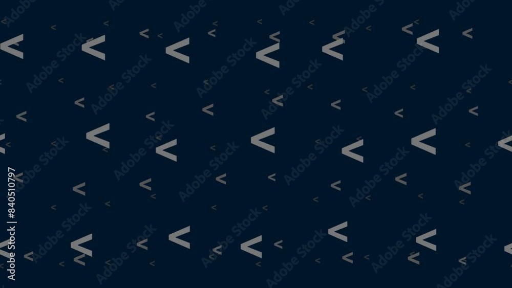 Less symbols float horizontally from left to right. Parallax fly effect. Floating symbols are ...