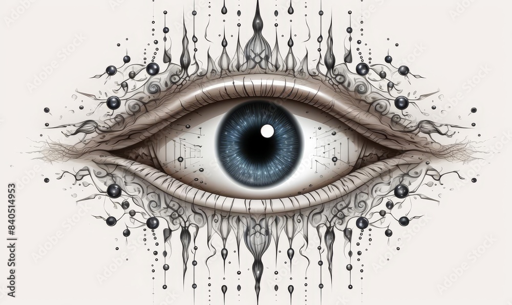 Compound eyes structure flat design side view biological theme water ...