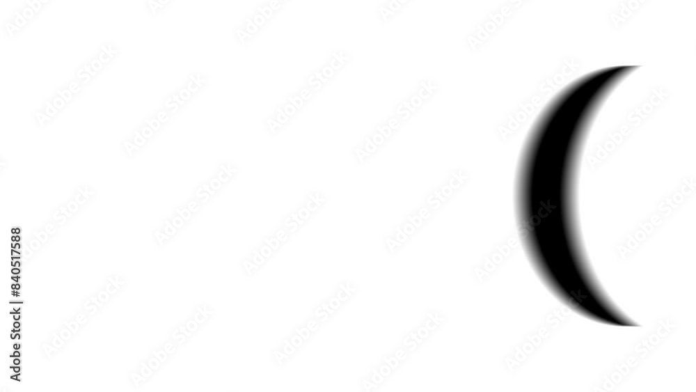 Animation set, crescent symbol. Animations: transparency, zooms ...