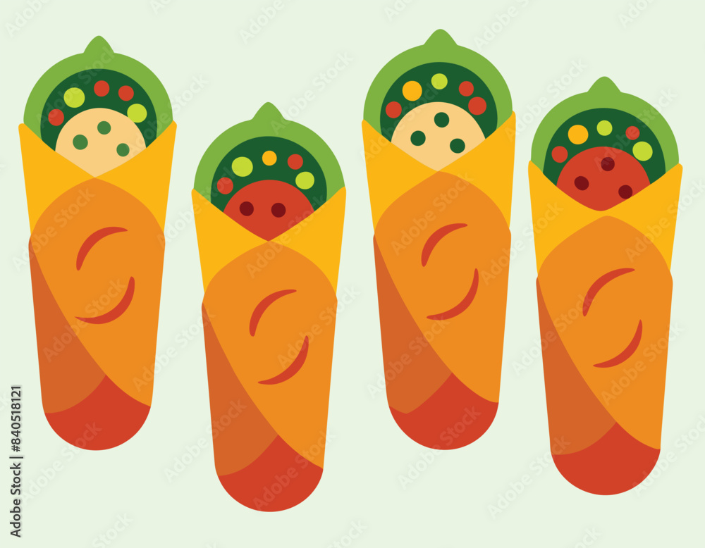 Shawarma Vector set, vector illustration. Turkish takeaway fast food ...
