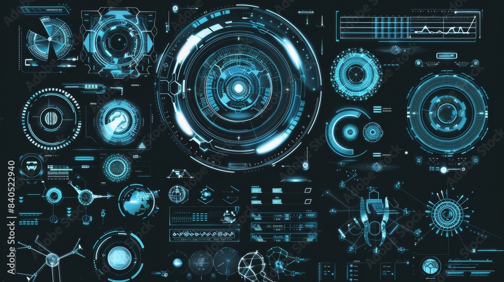 Future Technology Head-up Display Design. Virtual Reality in HUD UI ...