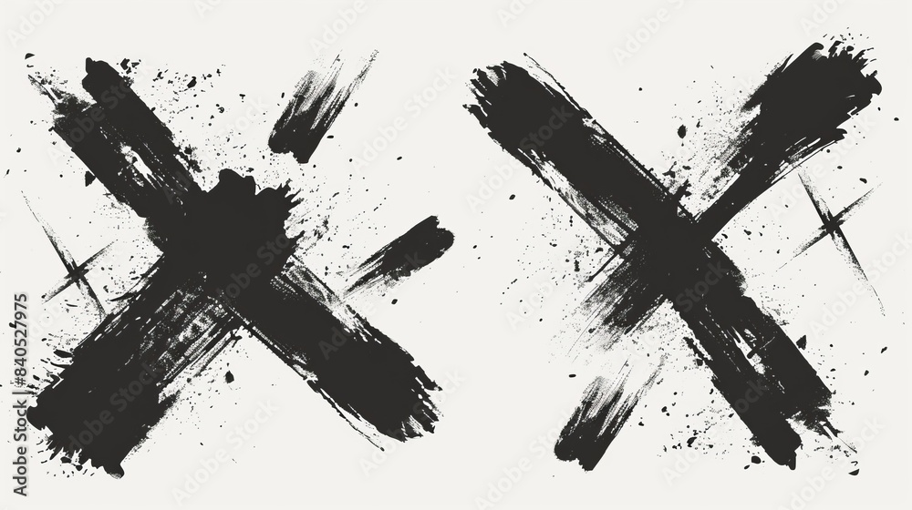 X black mark collection. Eight different and detailed crosses. Cross ...