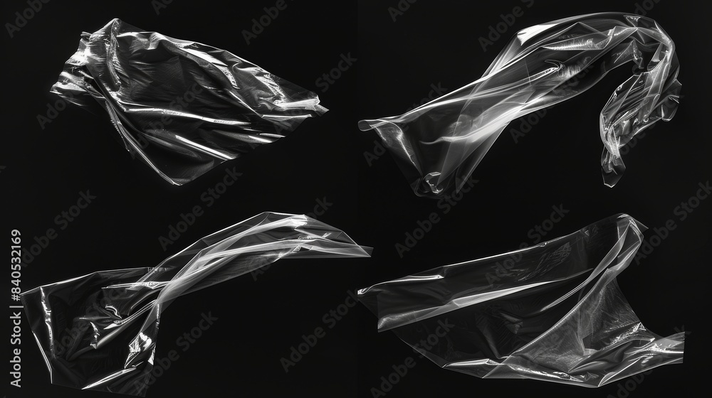 Overlay texture realistic transparent packaging. Cling film ...