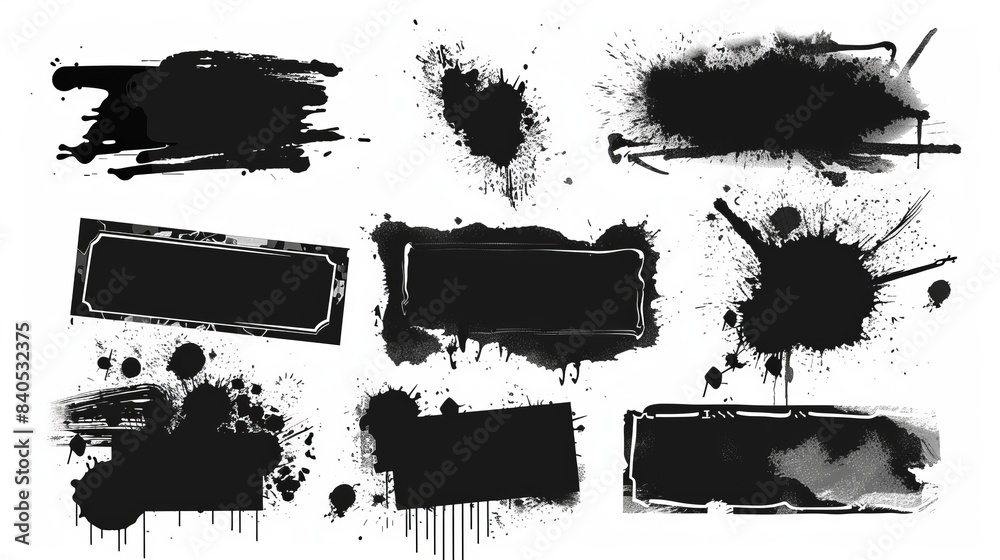 The frames of graffiti spray sets. The graffiti texture adds interest ...