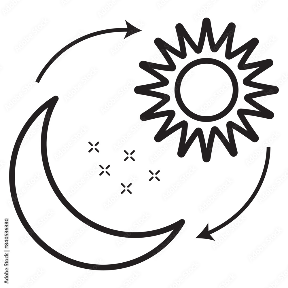 Sun and moon icon vector day and night icon set. dark and light mode ...
