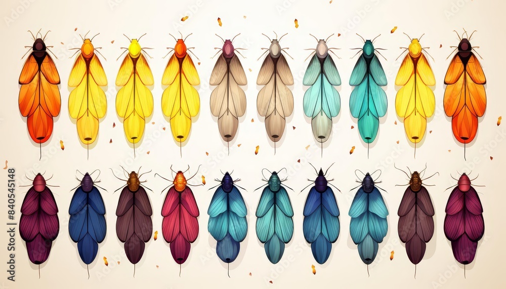 ภาพประกอบสต็อก Fly larva flat design top view decomposition cartoon ...