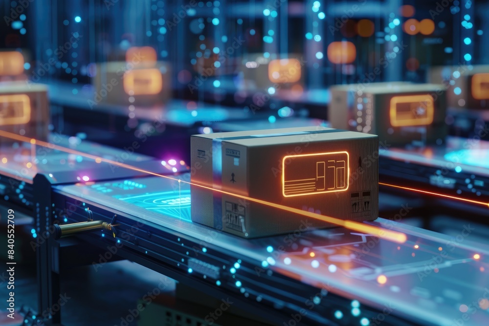 Logistics control. Future logistics. Package tracking and cargo ...