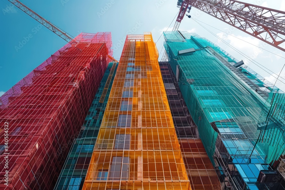 Construction site. Construction, renovation of high-rise residential ...