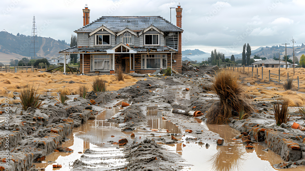 silt and housing estate buried and damaged in the cyclone gabrielle ...