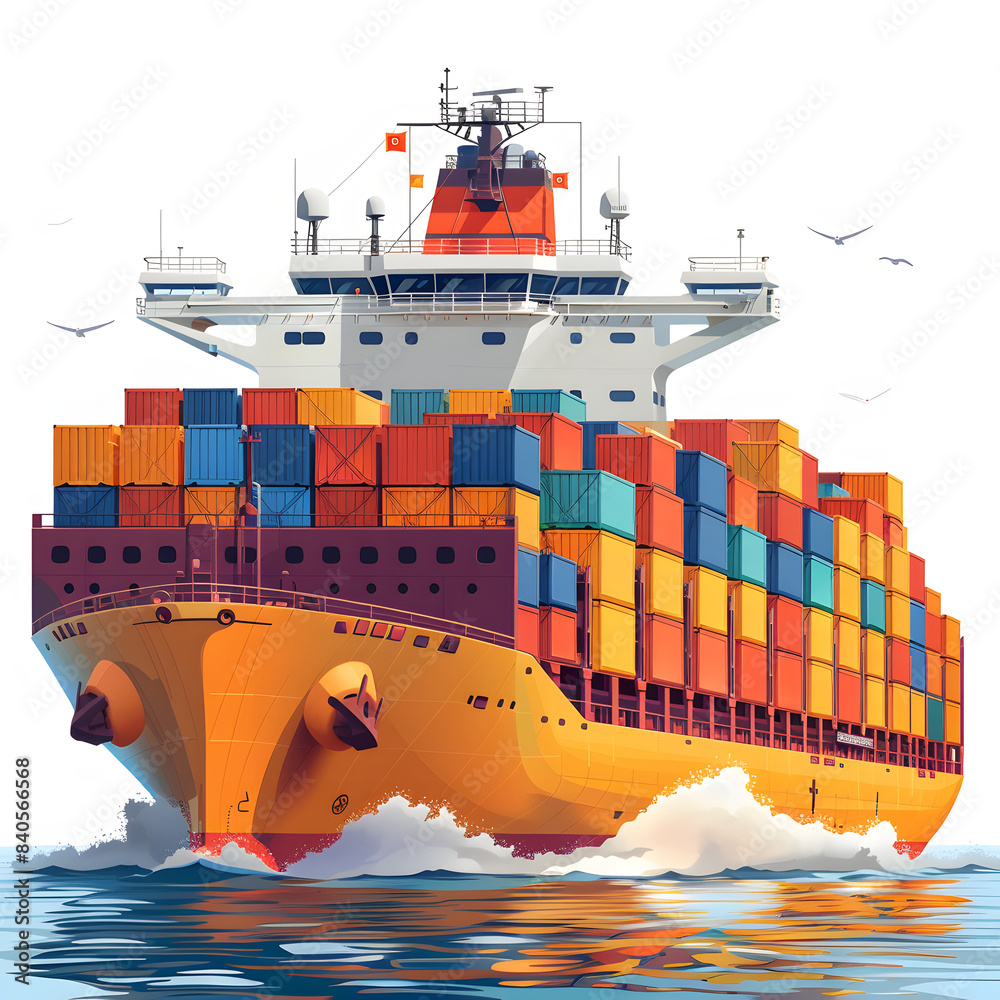 container ship in sea, international import export, global business and ...