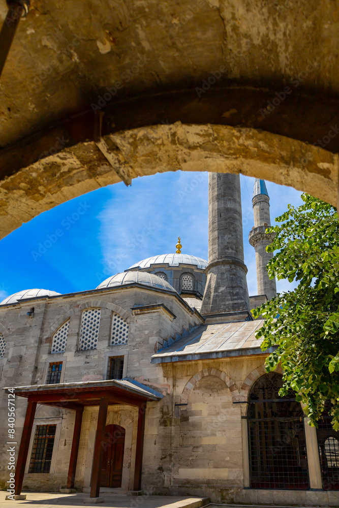 The Atik Valide Mosque, built by Mimar Sinan in 1583 by the wife of the ...