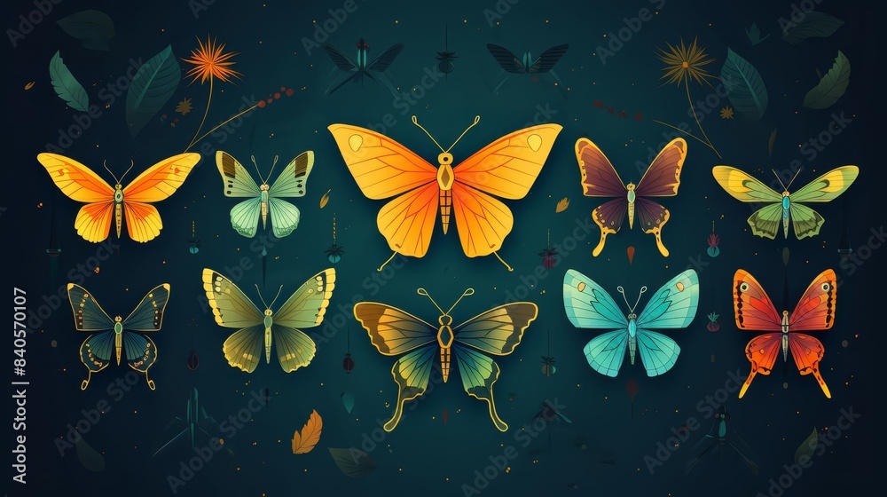 Molting transformation flat design top view metamorphosis theme ...