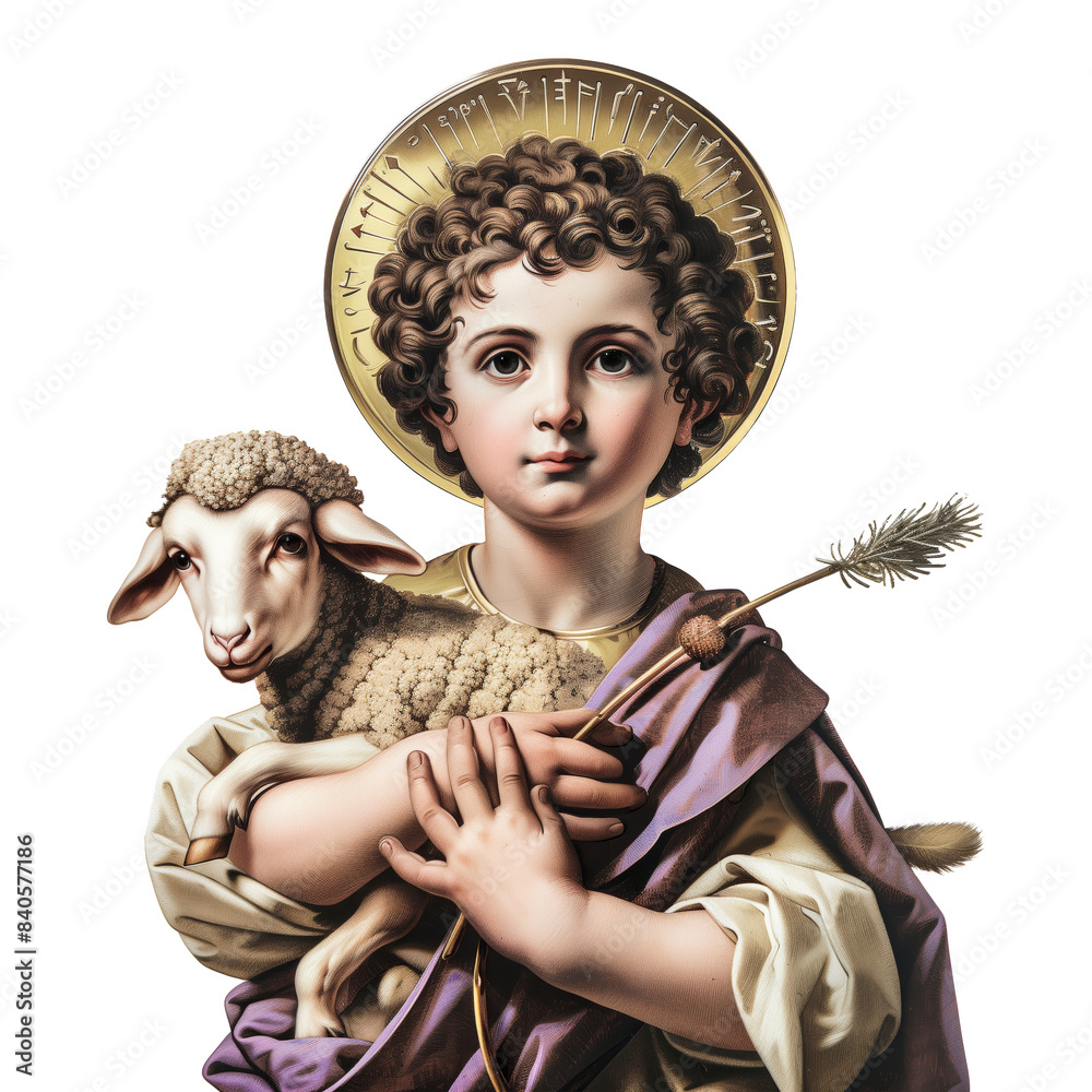 AI Painting of Saint John the Baptist, the Festive Saint, for Brazilian Festa Junina with ...