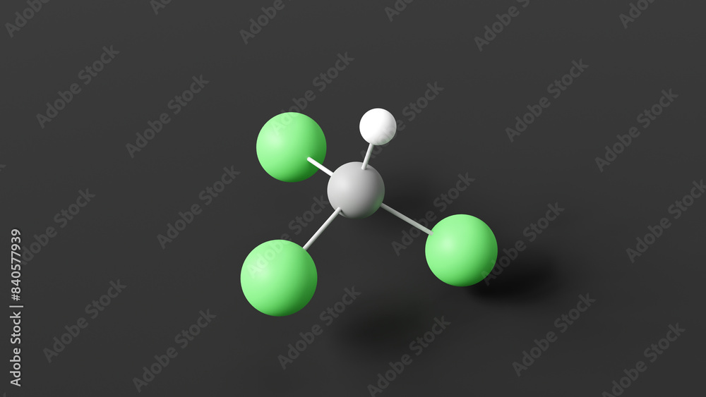 Chloroform Molecule 3d Molecular Structure Ball And Stick Model Structural Chemical Formula