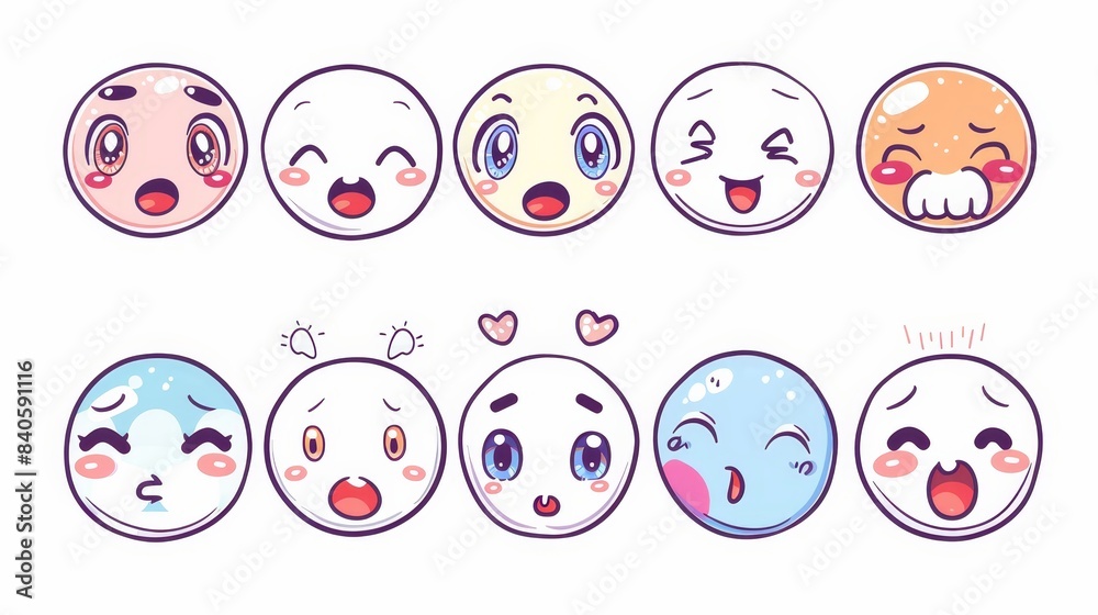 Cute, adorable, cute, animal, anime, art, avatar, big set, cartoon ...