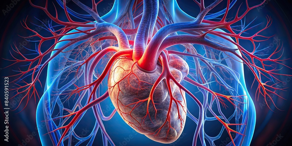 Heart with vein running through it, symbolic representation of ...