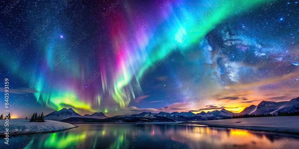 Starry night sky with vibrant Northern Lights, perfect for RPG gaming ...