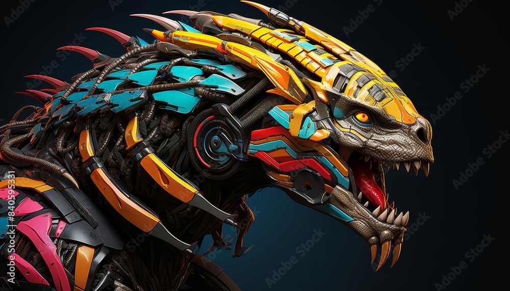 Predator technology flat design side view advanced theme animation ...