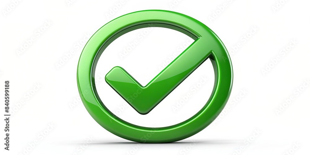 Green tick marker icon on a white background , , symbol, check, mark ...