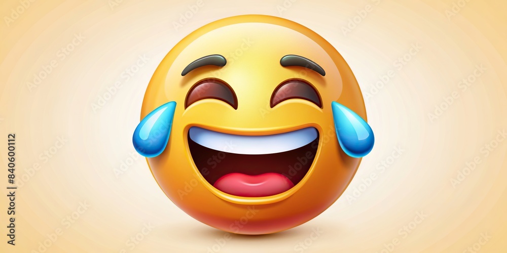 Emoji icon of laughing face with tears of joy, laugh, emoji, icon ...