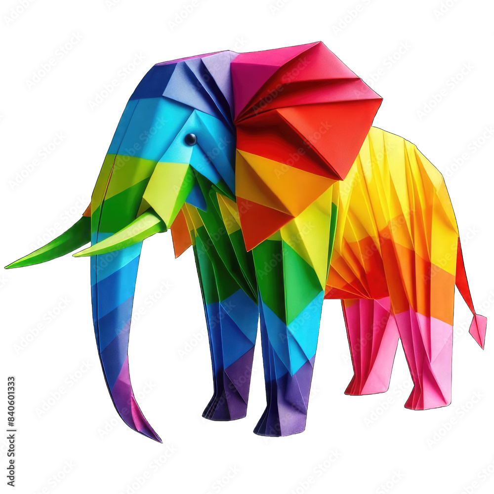 Generative AI Cool Animal elephant Origami, Cute elephant origami, elephant origami, cute ...