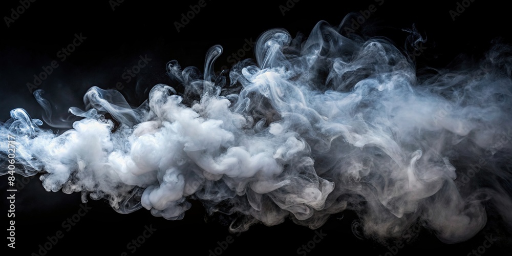 Airy smoke fog overlays with black background , fog, air, smoke ...