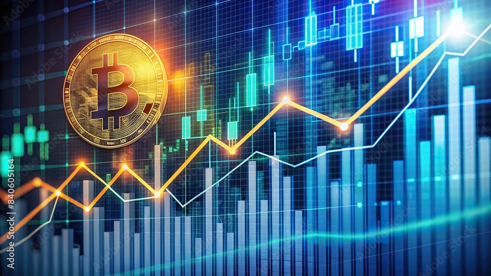 Bullish market trend in cryptocurrency with trade exchange background ...