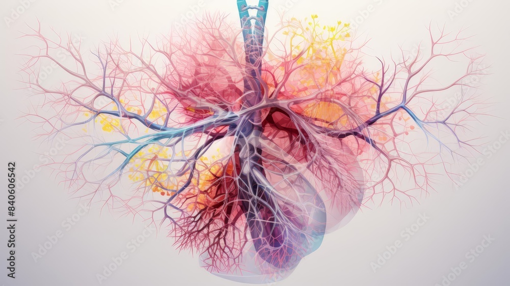 Thorax anatomy flat design top view medical theme cartoon drawing ...