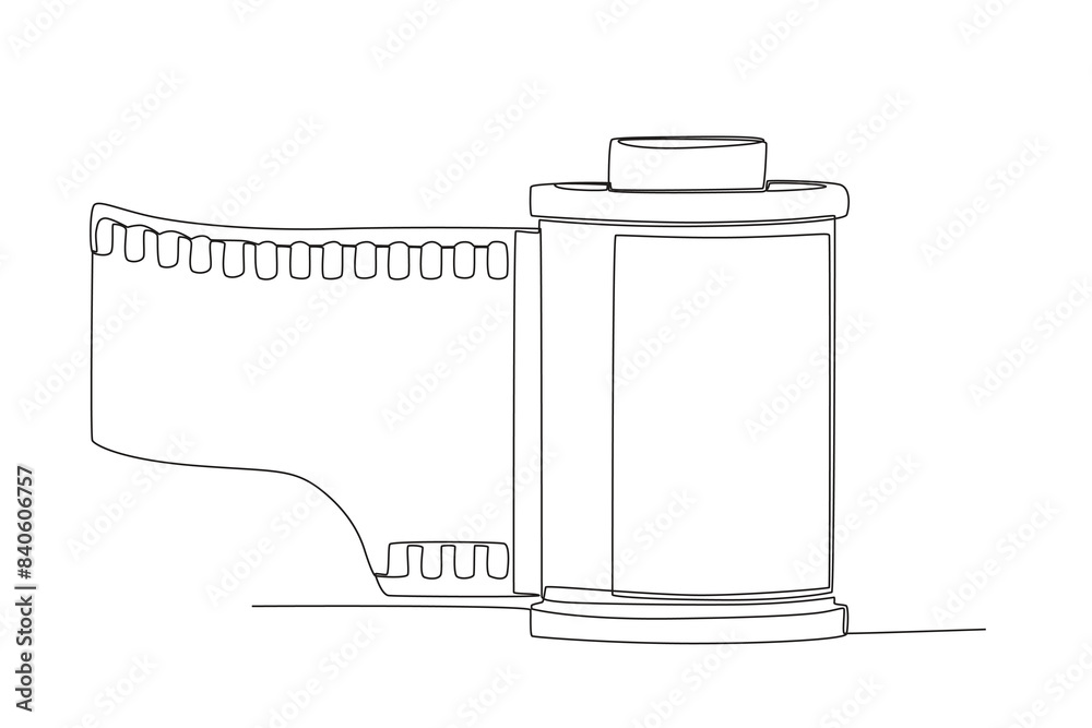 Vetor de Continuous one line drawing of Roll film. Modern continuous ...
