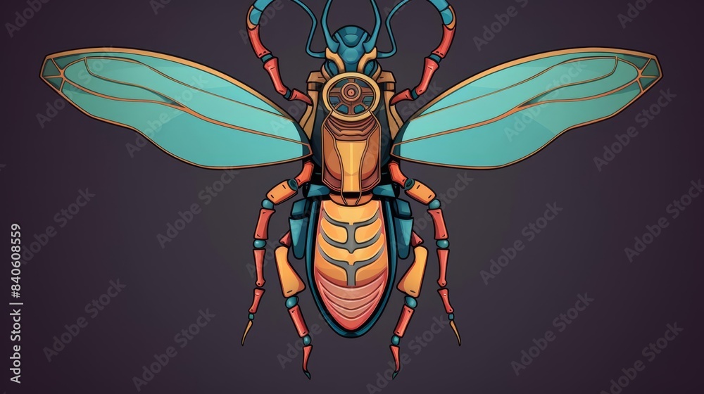 Thorax dissection flat design front view science theme cartoon drawing ...