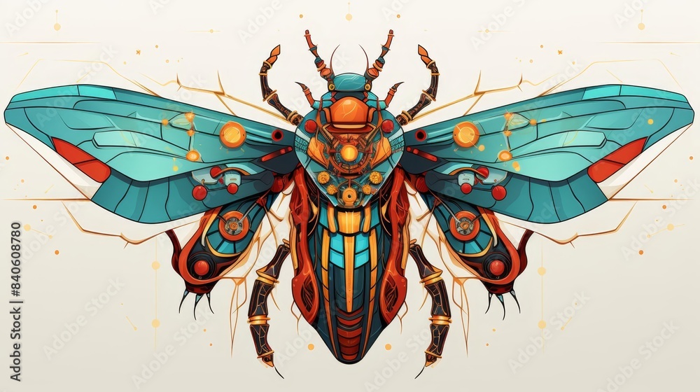 Thorax dissection flat design front view science theme cartoon drawing ...