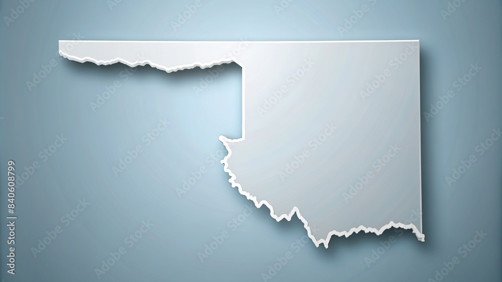 White solid outline of Oklahoma state map , Oklahoma, outline, white ...