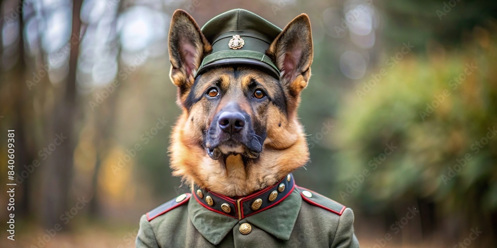 German Shepherd wearing historic military uniform , military dog ...