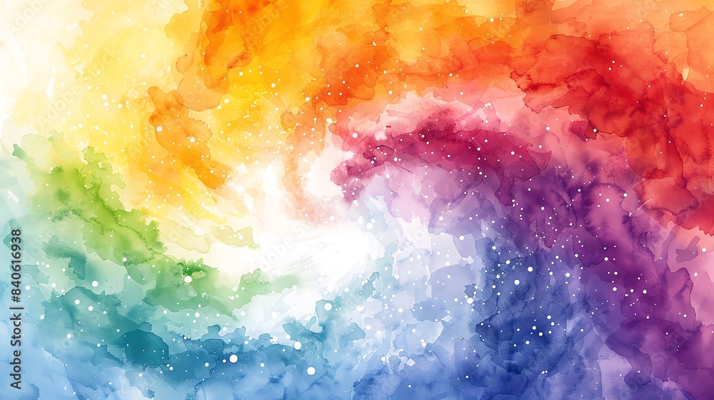 Dramatic watercolor rainbow with high contrast, perfect for bold and ...