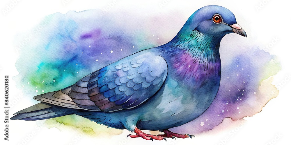 Watercolor clipart of a pigeon, watercolor, pigeon, bird, clipart,art ...