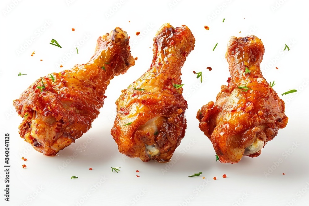 This high-resolution stock photo features five golden fried chicken ...