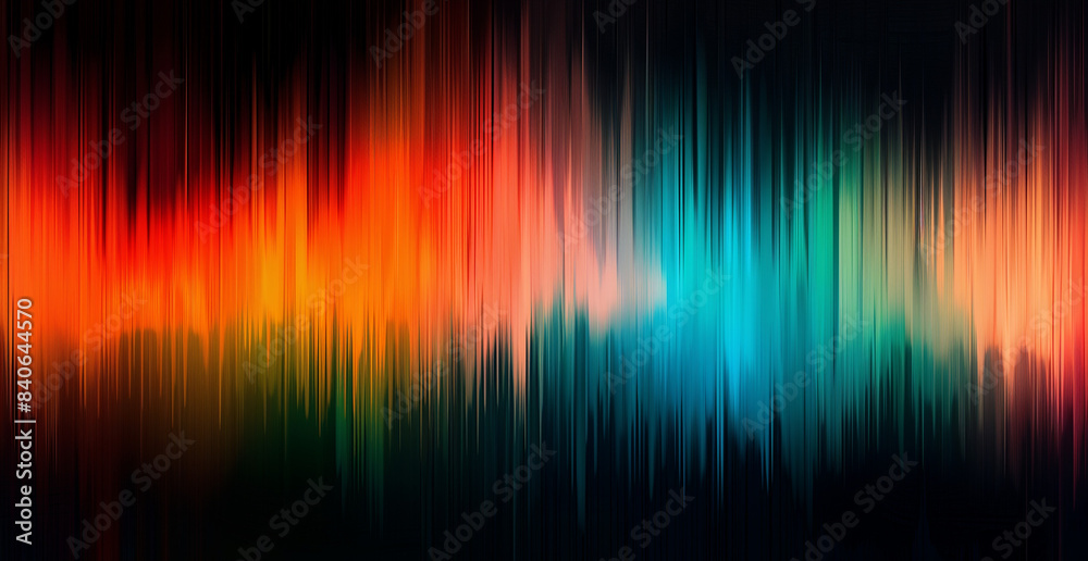 Colorful sound wave background, a gradient of orange and blue colors, a ...
