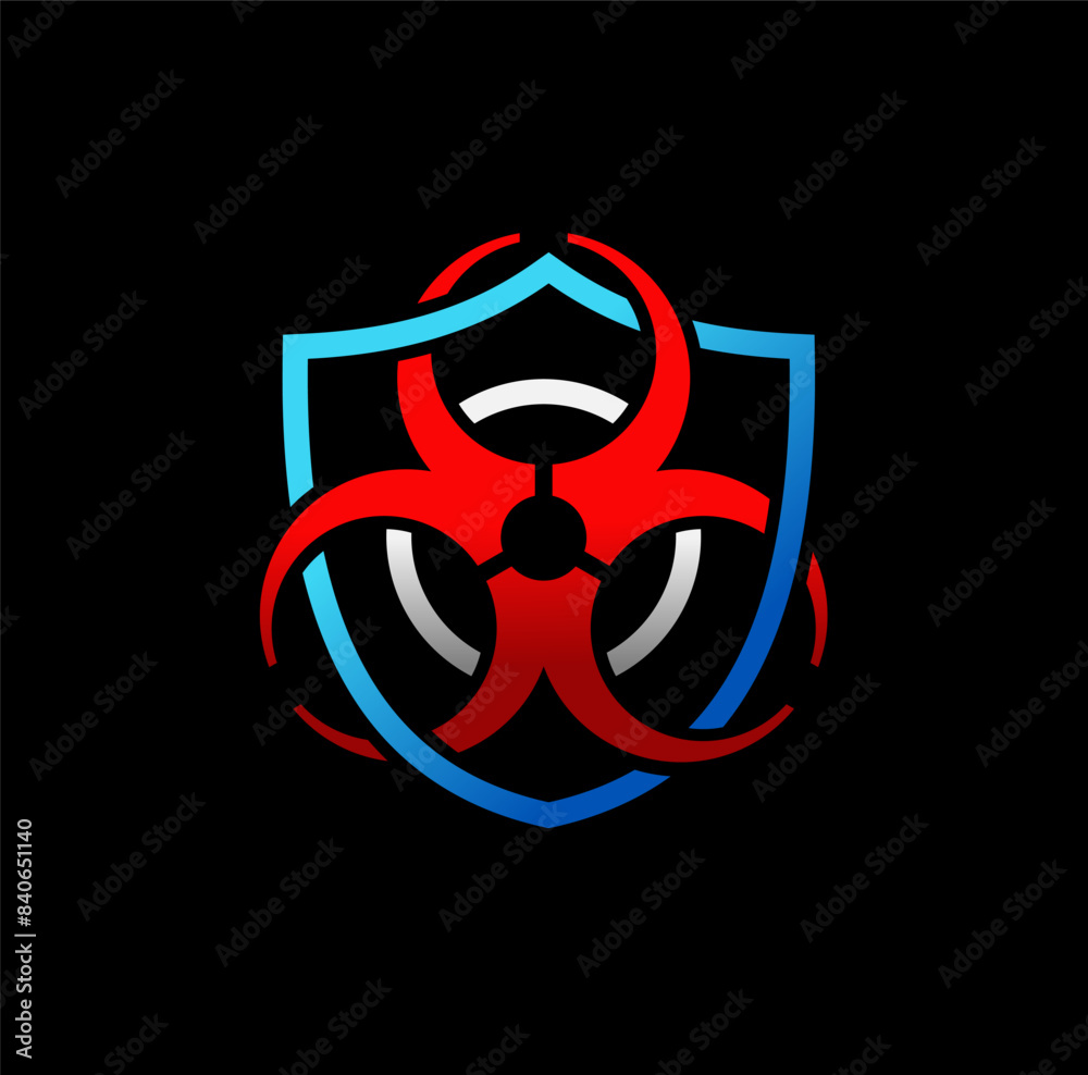Shield Bio Hazard Logo Design Illustration vector eps format , suitable ...
