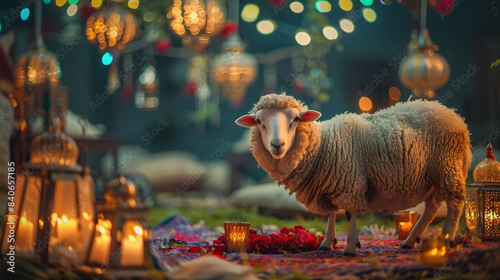 sheep latern islamic decoration mosque Eid al-Adha Mubarak holiday a ...