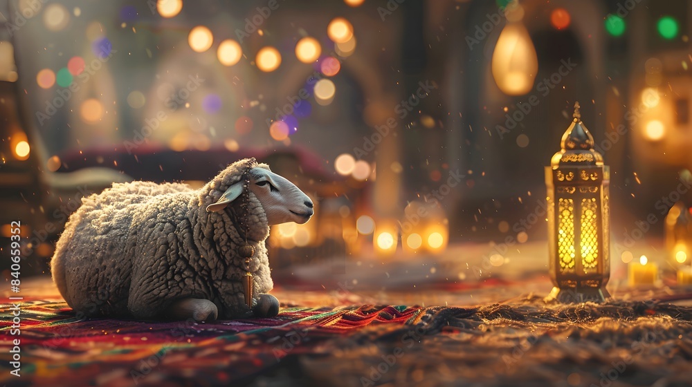 sheep latern islamic decoration mosque Eid al-Adha Mubarak holiday a ...