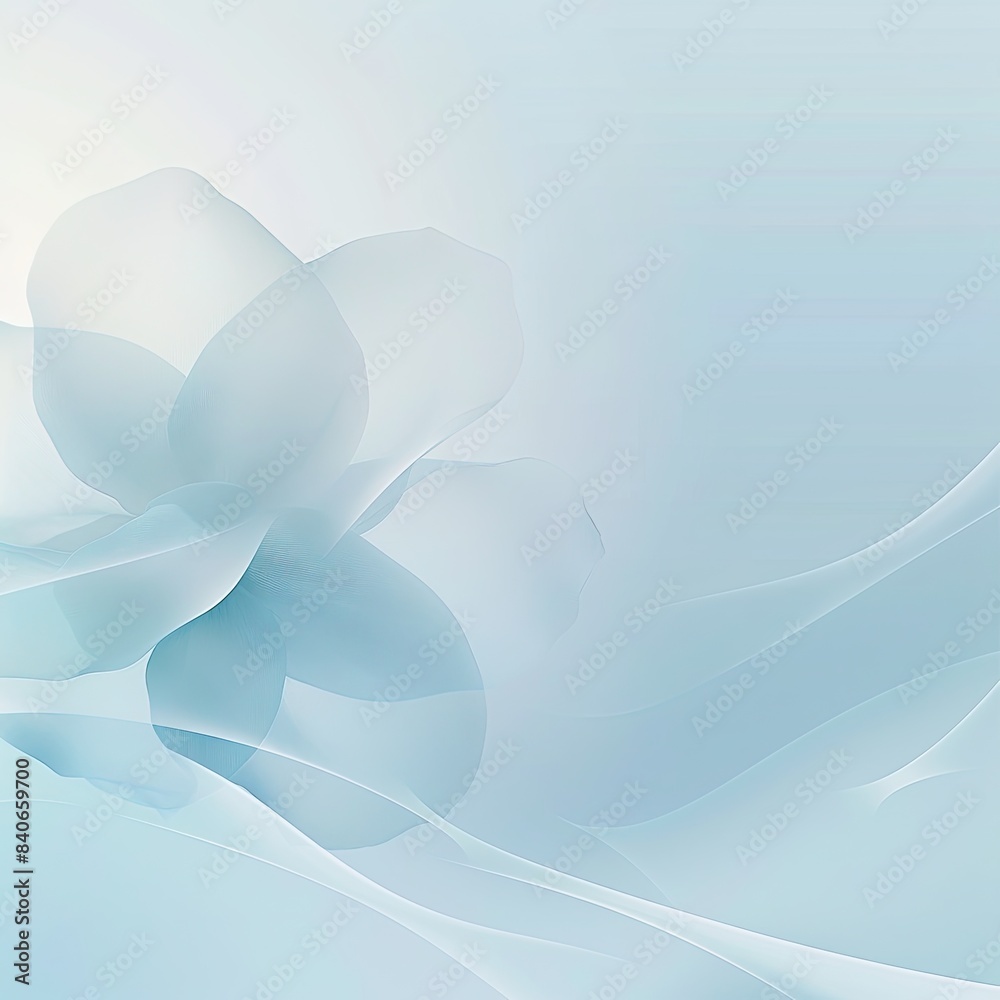 Soft Abstract Light Blue Image, Gentle Blue Flowing Shapes, Delicate ...