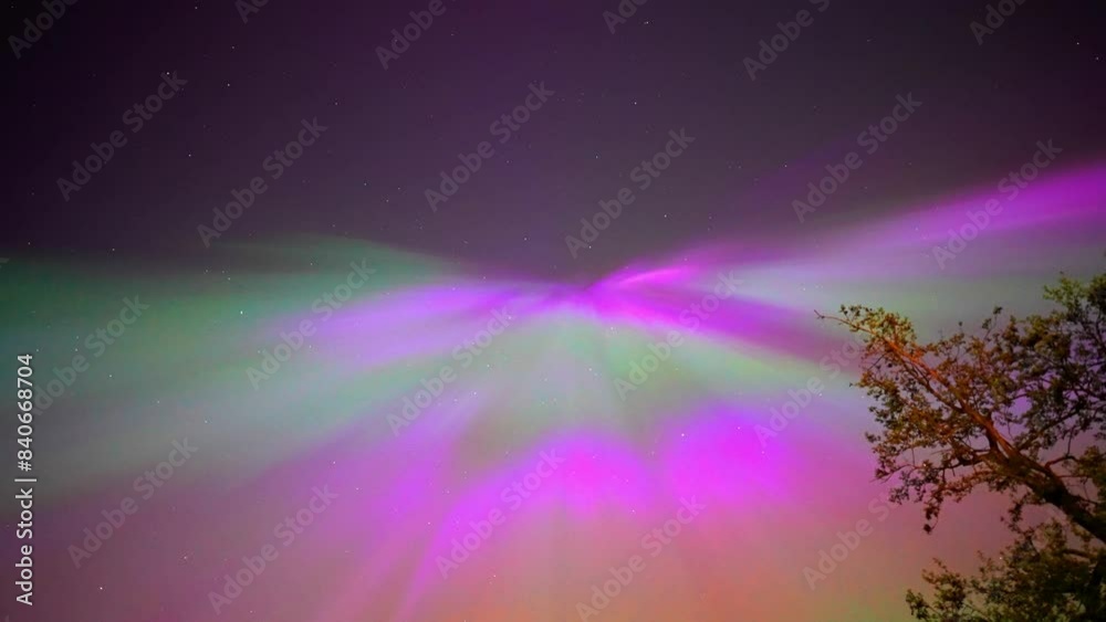 Colorful northern lights, Purple and green aurora, northern Lights over ...
