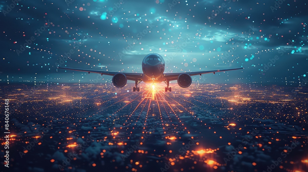 Blue Digital Airplane Data: A Detailed Visualization of Aviation ...